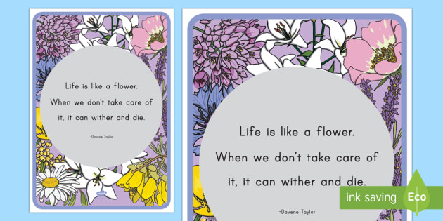 Floral Inspirational Quote Taylor Display Poster