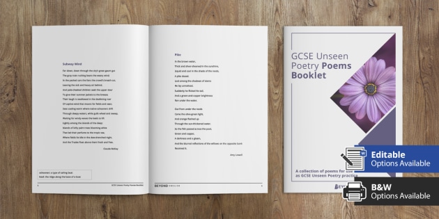 GCSE Unseen Poems Booklet (teacher made)