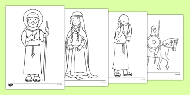 Teacher-made St David's Day Colouring Pages