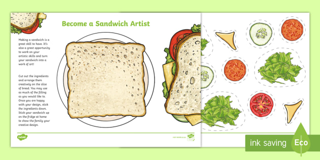 * NEW * Become a Sandwich Artist Activity - art, design, shapes