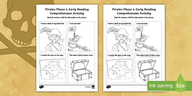 Pirates Phase 4 EYFS Reading Comprehension Activity