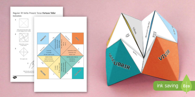 Regular IR Verbs Present Tense Fortune Teller - Spanish