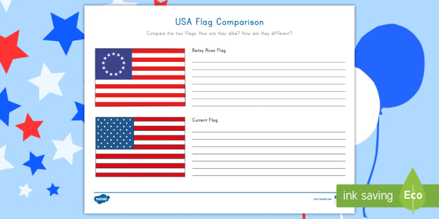 United States Flag Comparison Activity (teacher made)