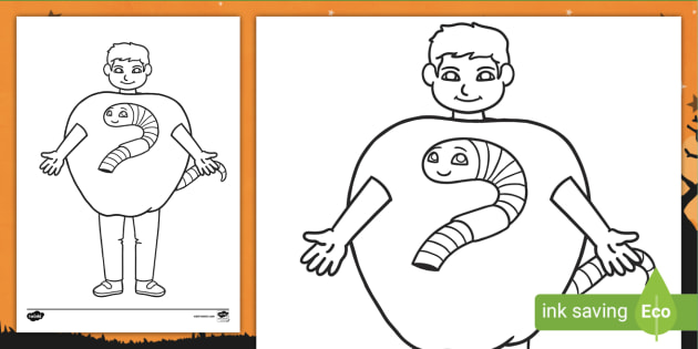 Apple Costume Colouring Page | Activity Sheets | Twinkl