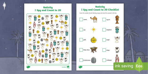 👉 Nativity I Spy and Count to 20 Activity