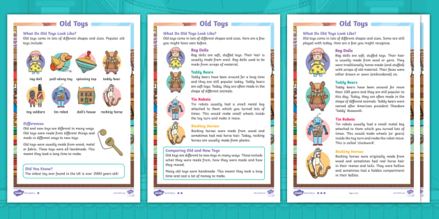 The Old Toy Room: Old Toys Differentiated Fact File