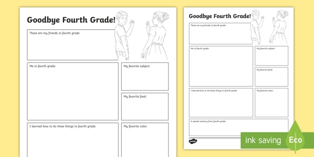 Goodbye Fourth Grade! Activity