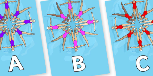 FREE! - A-Z Alphabet on Synchronised Swimmers (teacher made)