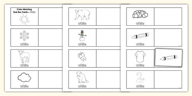 Color Matching Task Box Cards-White (teacher made)