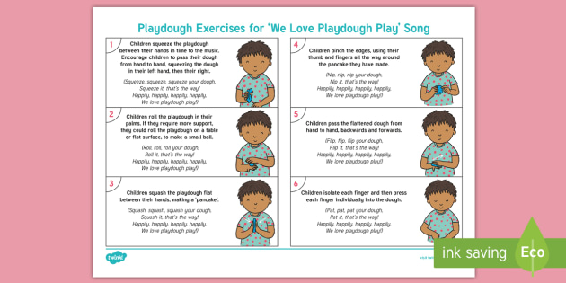 'We Love Playdough Play' Song Playdough Exercises Adult Guidance