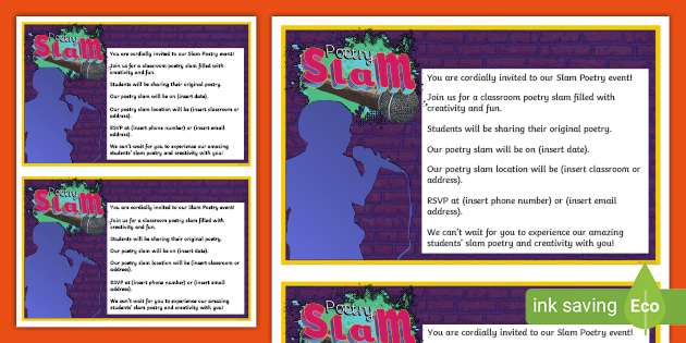 Slam Poetry Editable Invitations | Twinkl Resources