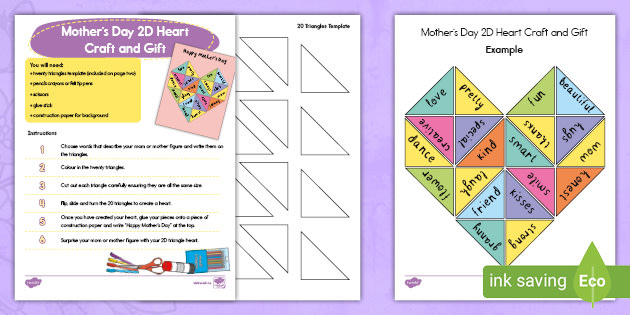Mother's Day Heart - Instructions and Template