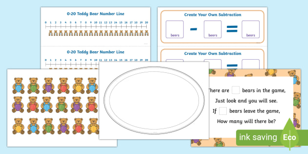 How Many Bears Subtraction Game up to 20 Activity - How Many Bears?