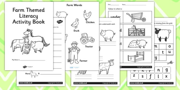 Farm Themed KS1 Literacy Activity Book - english activity book