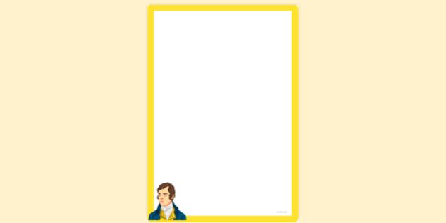 FREE! - Robert Burns Page Border | Page Borders | Twinkl
