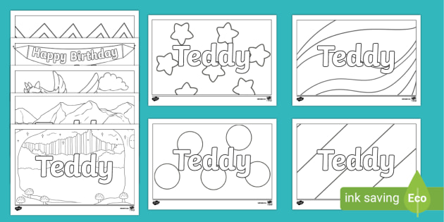 FREE! - Teddy Name Simple Colouring Activity Sheets