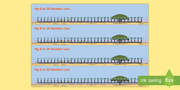 FREE! - Safari Number Line (0-30) (teacher made)