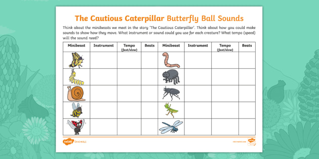 The Cautious Caterpillar Minibeast Sounds Music Activity