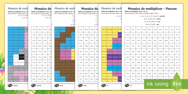 Ficha de actividad de atención a la diversidad: Mosaico de multiplicación