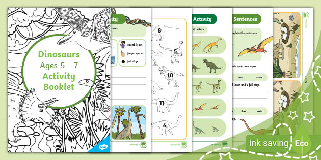 Dinosaurs Activity Booklet (Ages 5 - 7) (teacher made)