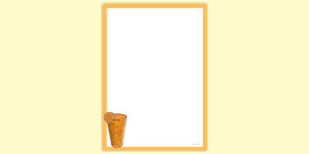 FREE! - Mango and Orange Smoothie Page Border | Page Borders