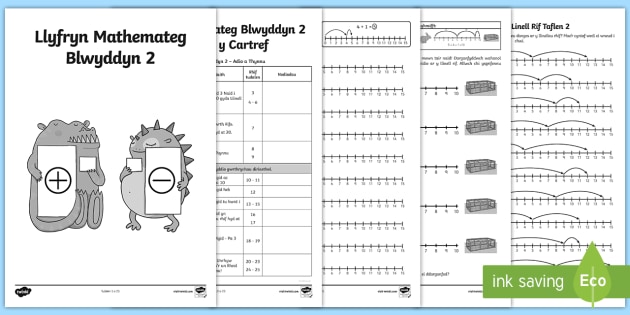 Llyfryn Rhifedd a Mathemateg - Blwyddyn 2 - Twinkl