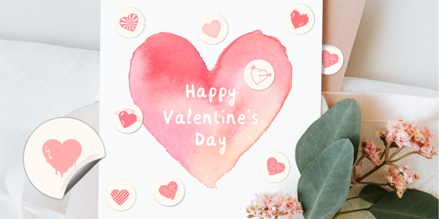 😊 Make a Valentine's Day Card | Heart Emoji Icons | Sticker Activity