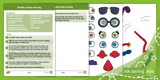 Colourful Bubble Snake Creatures Activity (teacher made)