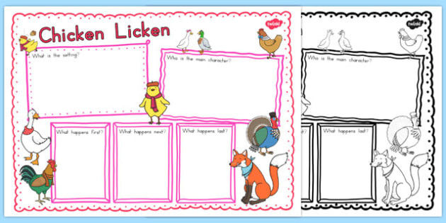 Chicken Licken Book Review Writing Frame (teacher made)