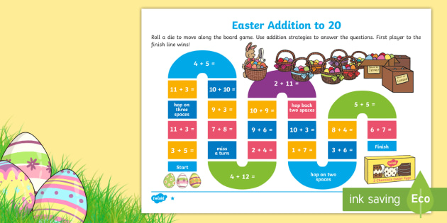 Easter Maths Board Games - KS1 - Primary Resource