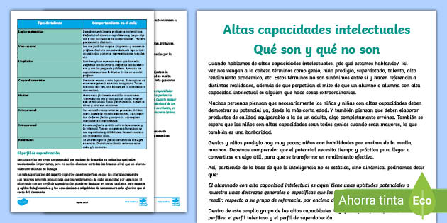 Guia para docentes y familias: Altas capacidades intelectuales. Que son ...