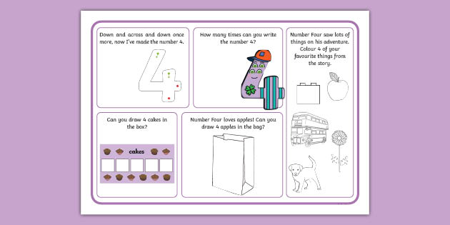 👉 The Adventures of Number Four Activity Mat