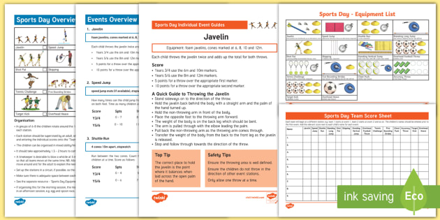 Sports Day Activity Pack - PE Curriculum Aims KS2
