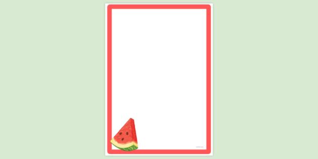 Watermelon Slice Page Border | Page Borders | Twinkl