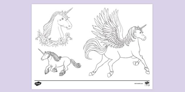 FREE! - Unicorn Colouring Page for Kids – Fantasy Teaching Resource