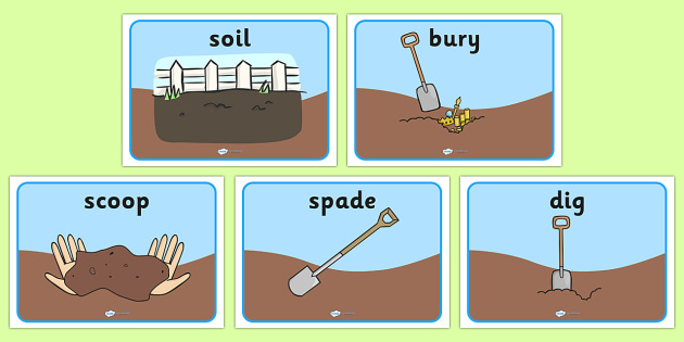 FREE! - Digging Area Display Words - Digging Area, dig, bury, spade, soil