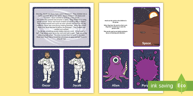 Space Themed Listening Story Activity (teacher made)