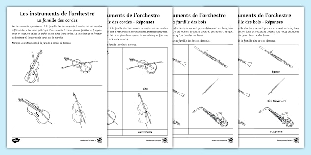 Familles D'instruments Pour Enfants LE CONSERVATOIRE DE MUSIQUE ET DE