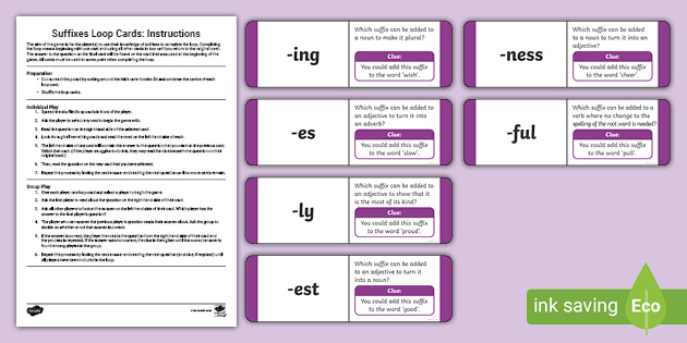 Year 2 Suffixes Loop Cards (Teacher-Made)