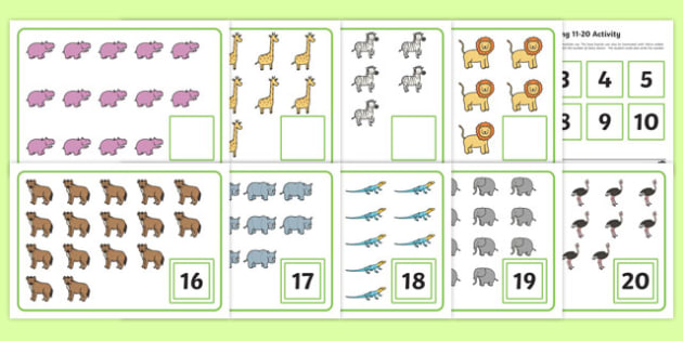 Workstation Pack Number Matching (11 - 20) Activity Pack
