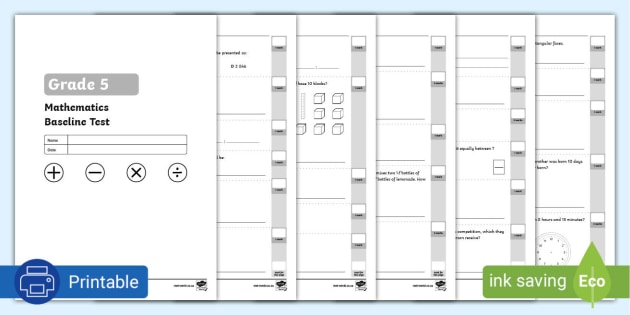 Grade 5 First Level Baseline Assessment Mathematics