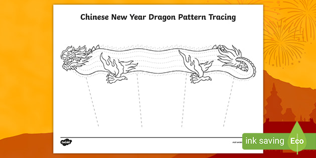 Chinese New Year Dragon Pattern Tracing Activity