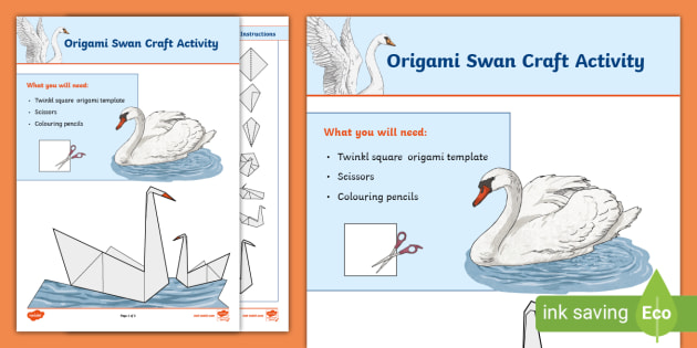 FREE! - How to Make an Origami Swan (teacher made)