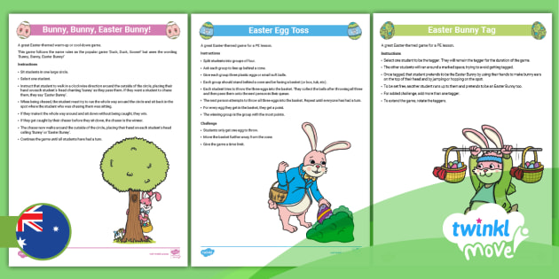 Easter PE Games: Teaching Pack (teacher made)