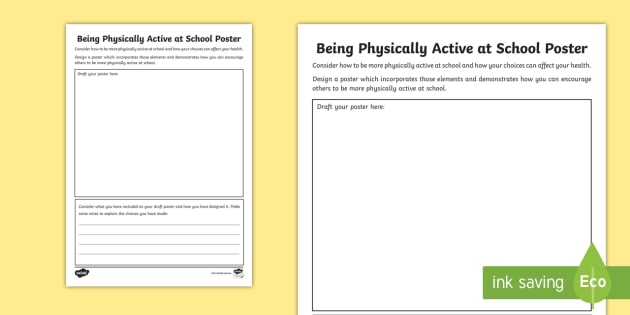 Being Physically Active at School Poster Design Activity