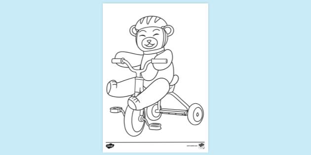 FREE! - Tricycle Colouring Sheet - Primary School - Twinkl