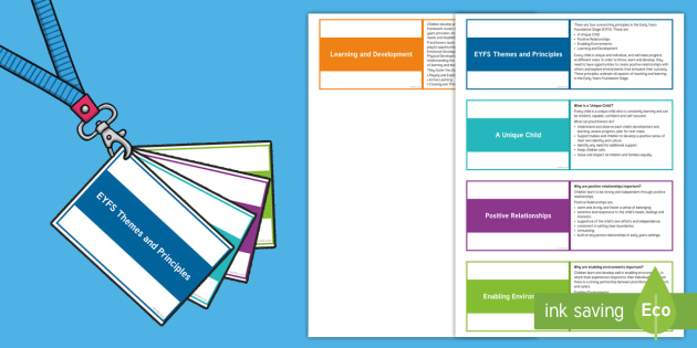 Lanyard-Sized EYFS Themes and Principles Cards