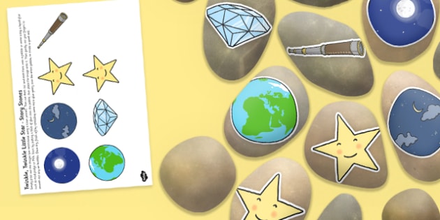 Twinkle, Twinkle Little Star Story Stones Image Cut Outs