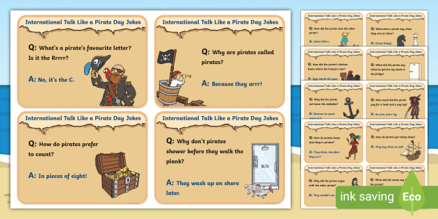 FREE! - International Talk like a Pirate Day Jokes Flashcards
