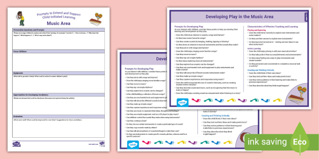 EYFS Music Area Developing Child-Initiated Learning Resource Pack